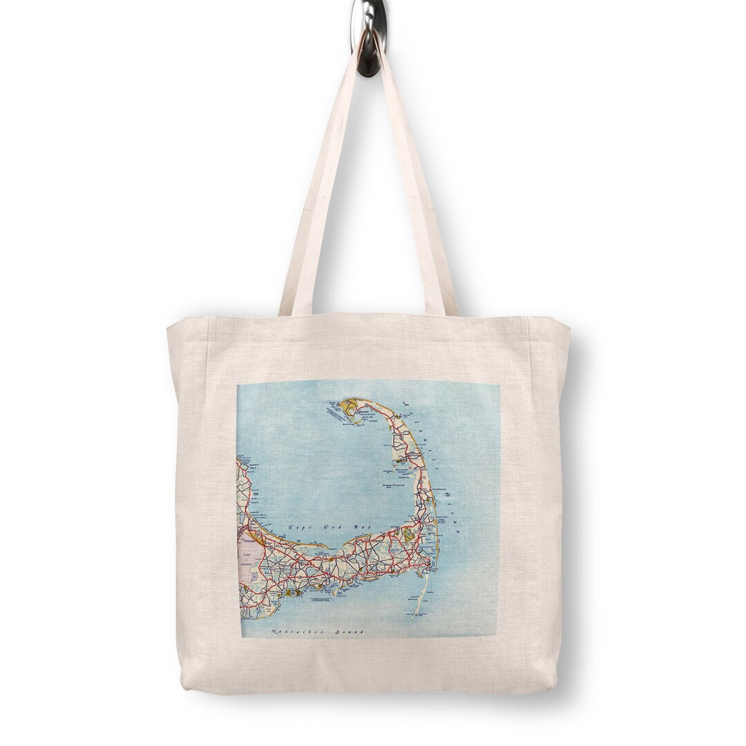 Cape Cod Massachusetts Map Tote Bag Cape Cod Tote Bag Cape Cod Market ...