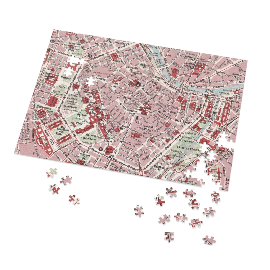 Vienna Austria Map Puzzle - Vienna Airbnb - Vienna Puzzle - Vienna ...