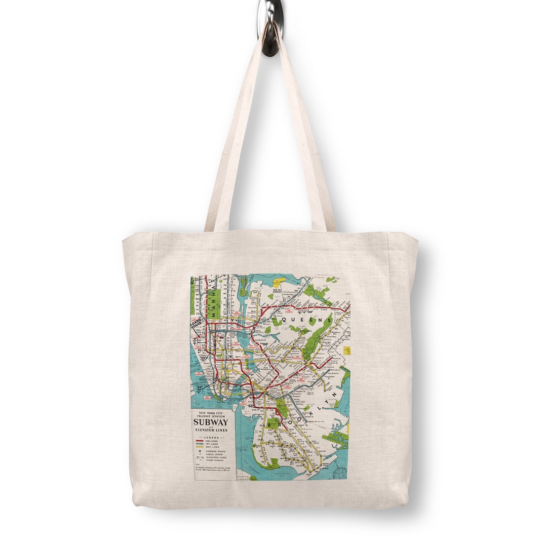 NYC Subway Map Tote Bag NYC Subway Market Tote Bag New York City ...