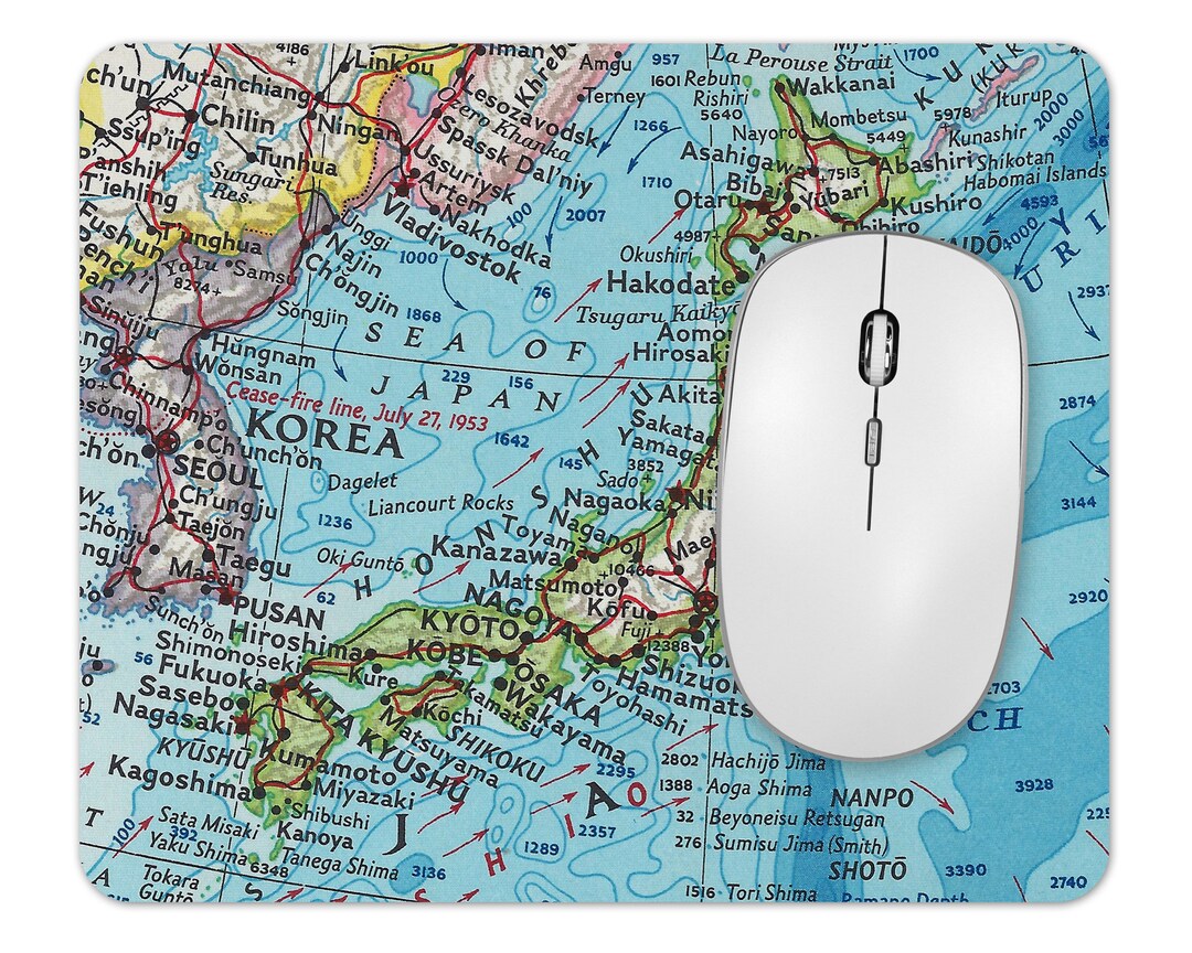 Japan Map Mousepad - Japan Office Decor - Japan Mousepad - Japan Gift ...