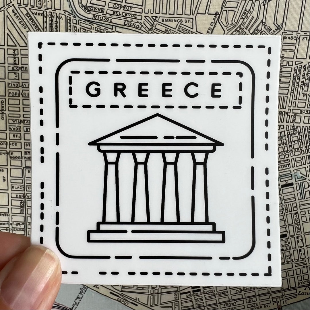 Greece Passport Stamp Laptop Sticker Greece Water Bottle Sticker Greece ...