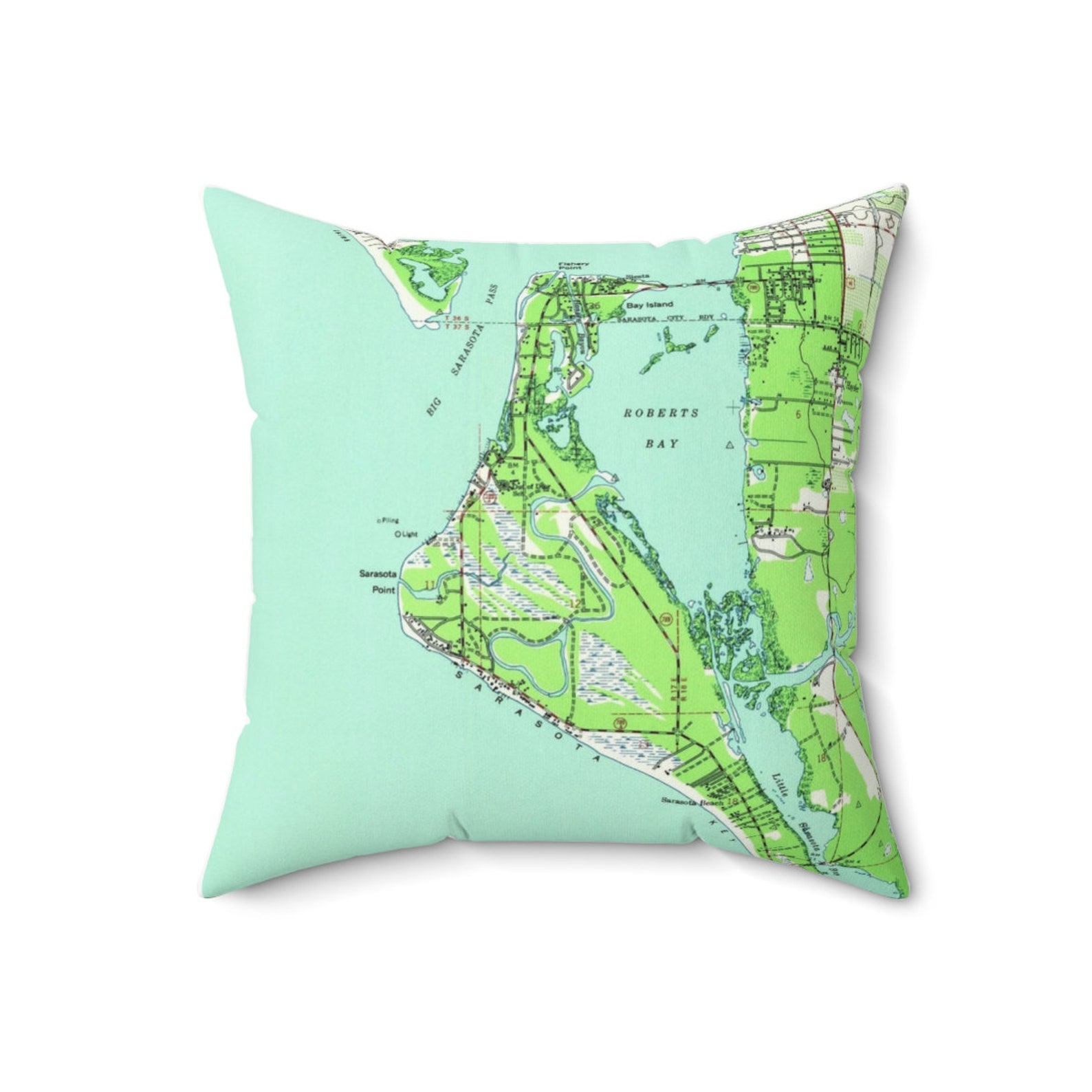 Siesta Key Florida Map Pillow Siesta Key Pillow Siesta Key - Etsy