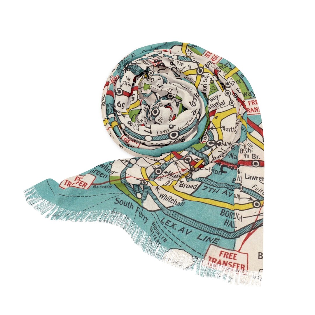 New York City Subway Map Scarf - NYC Pashmina - NYC Subway Map Wrap - New York City Map Travel ...