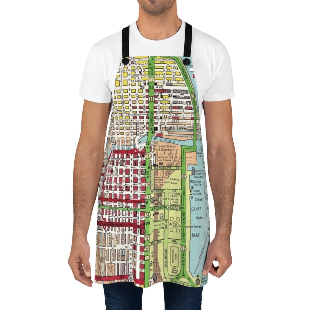 Chicago Loop Map Apron - Chicago Apron - Chicago Father's Day Gift ...