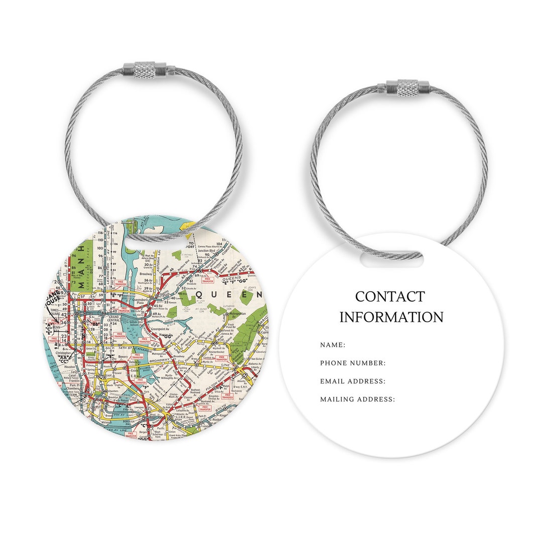 New York City Subway Map Luggage Tag New York City Luggage Tag New York ...