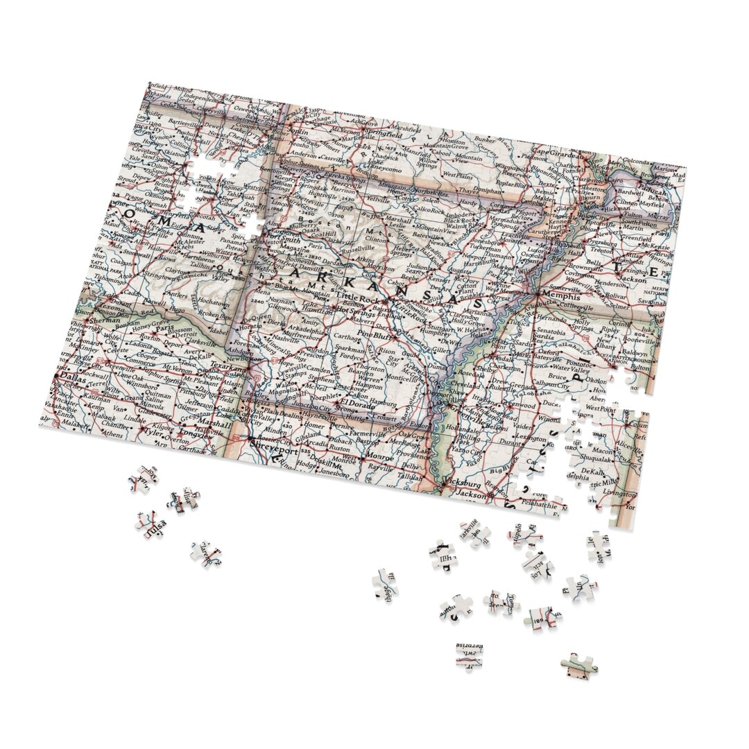Arkansas Map Puzzle Arkansas Puzzle for Adults Arkansas Airbnb Arkansas ...