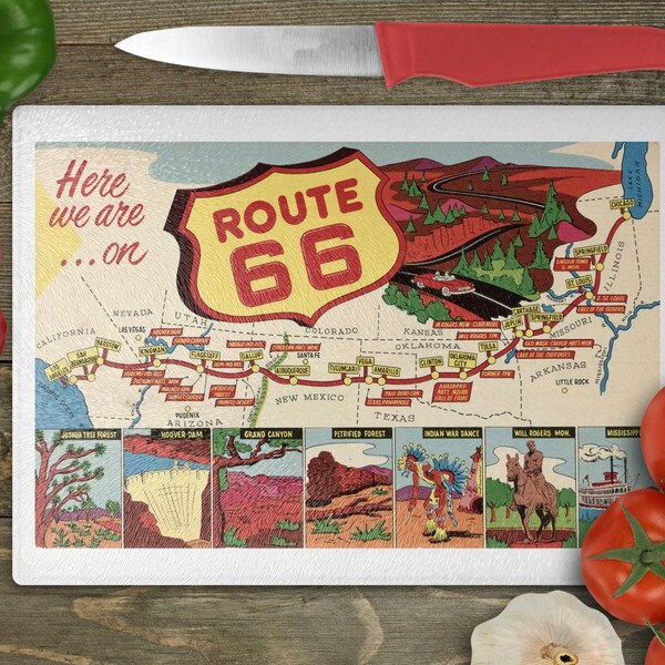 Route 66 Map - Etsy