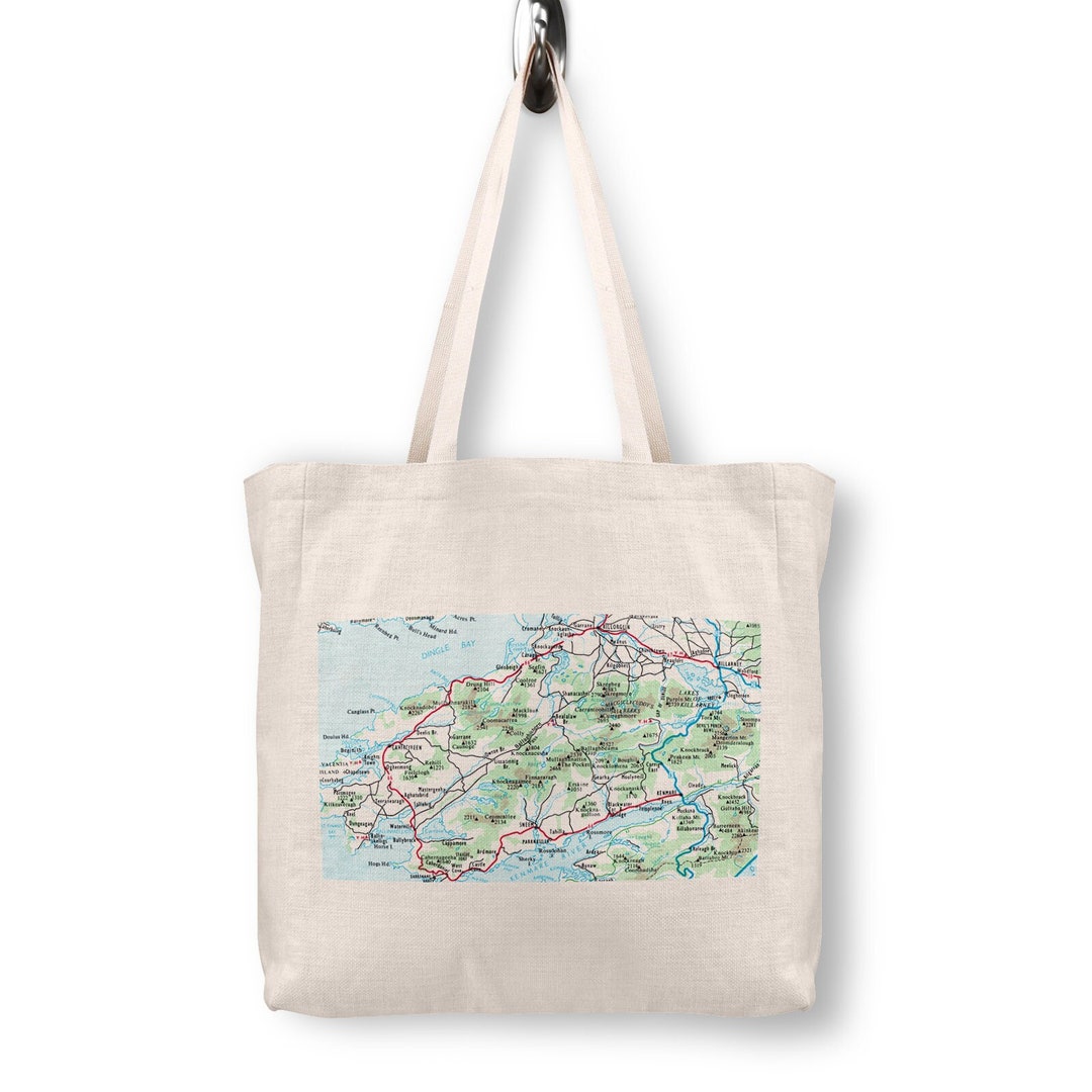Ring of Kerry Ireland Map Tote Bag - Ireland Vacation Tote Bag - Ring ...