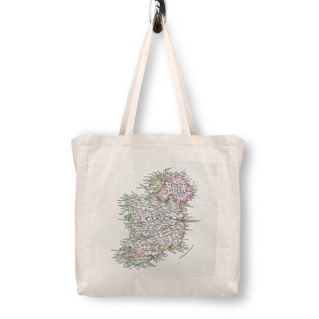 Ireland Map Tote Bag - Ireland Tote Bag - Ireland Market Tote Bag ...