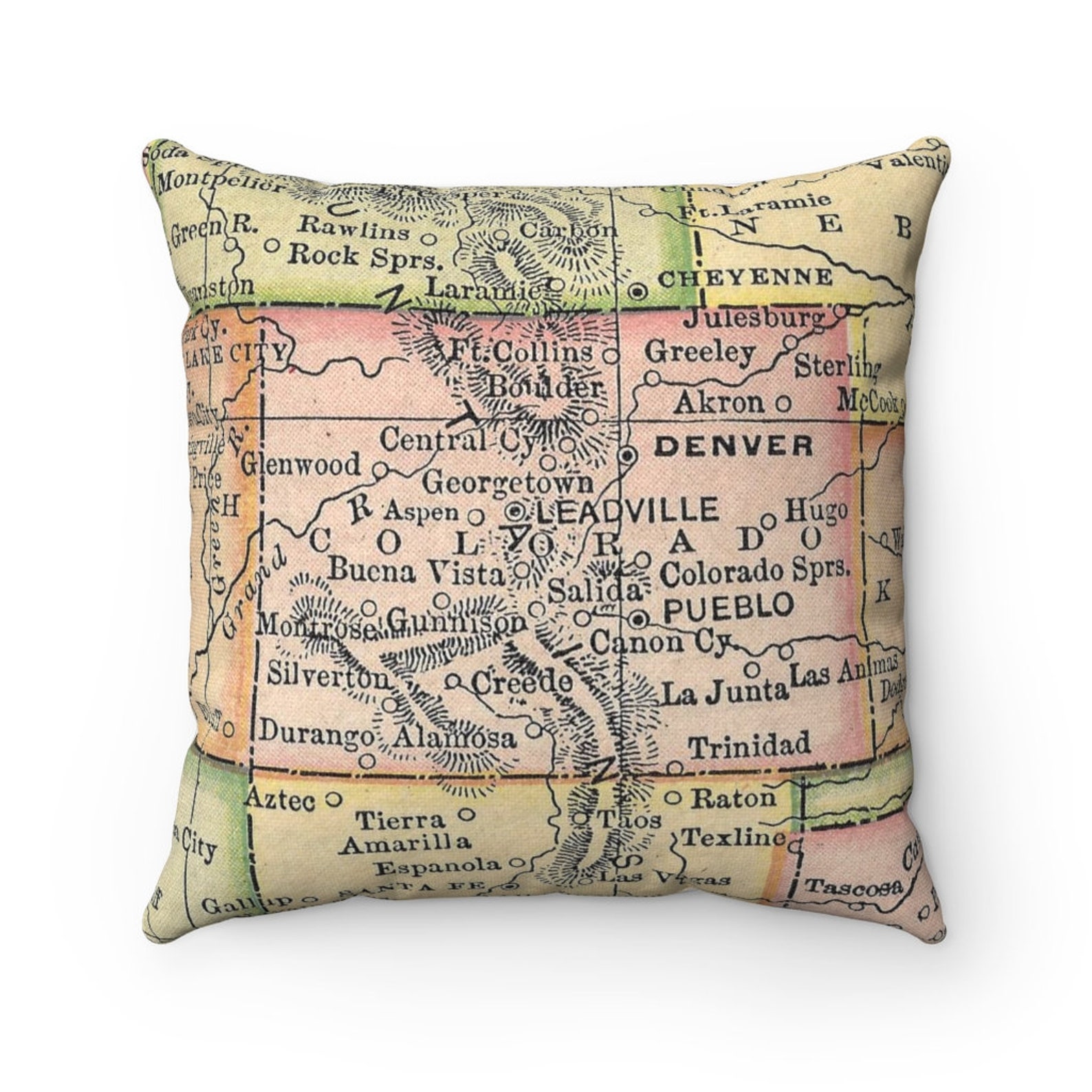 Colorado Map Pillow Colorado Wedding Gift Colorado Pillow | Etsy