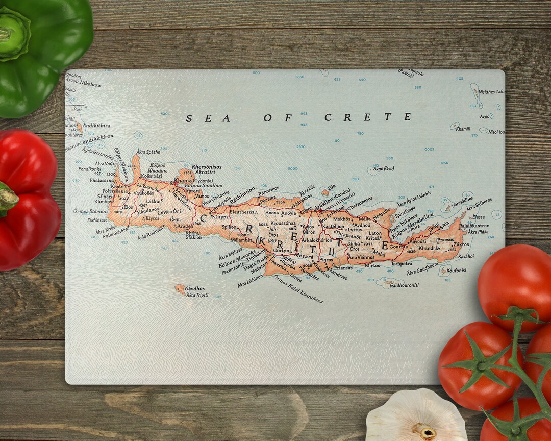 Crete Map Cutting Board - Crete Charcuterie Board - Crete Cheese Board ...