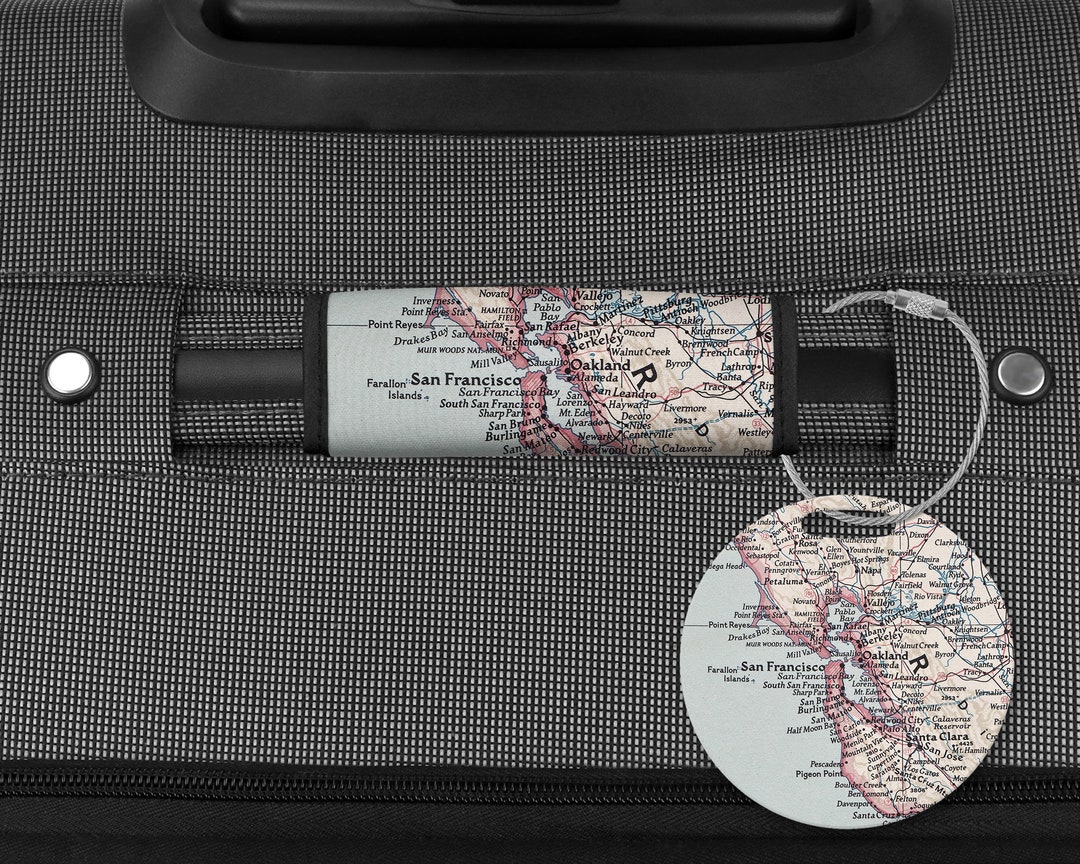 San Francisco California Map Luggage Tag - San Francisco Airport Tag ...