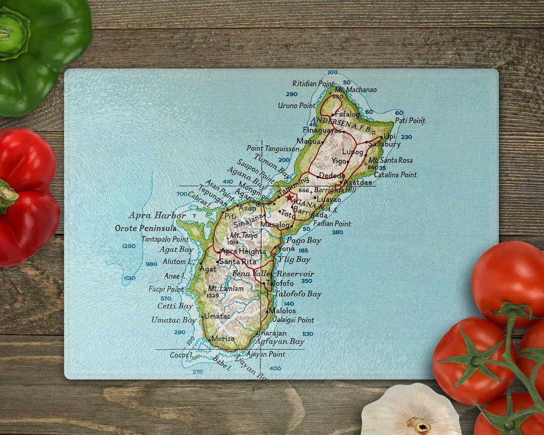 Guam Map Cutting Board - Guam Charcuterie Board - Guam Airbnb - Guam ...