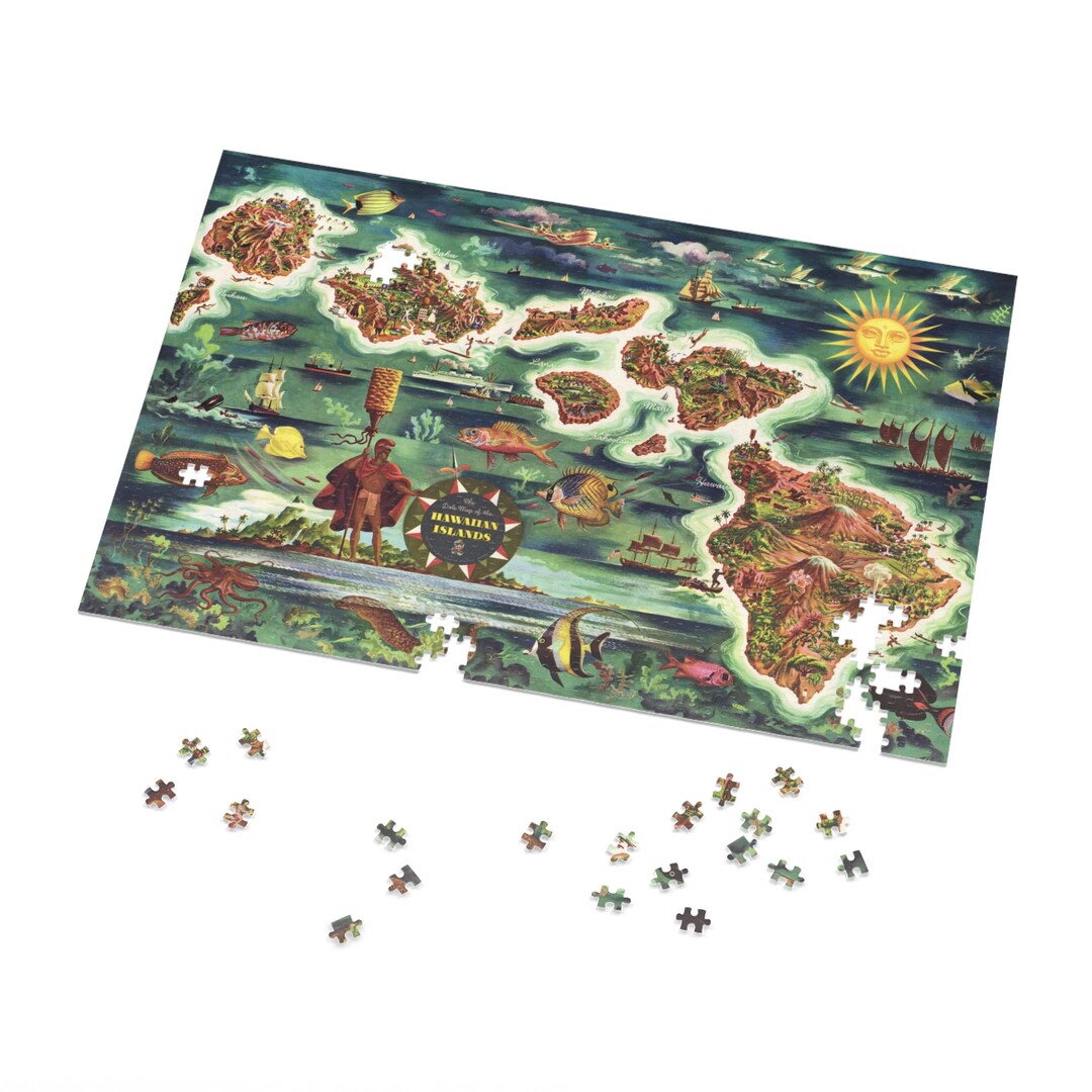 Hawaii Map Puzzle Hawaiian Islands Map Jigsaw Puzzle Hawaii 500 Piece ...