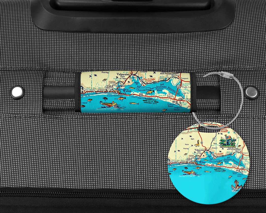 Destin Florida Map Luggage Tag - Destin Airport Tag - Destin Suitcase ...