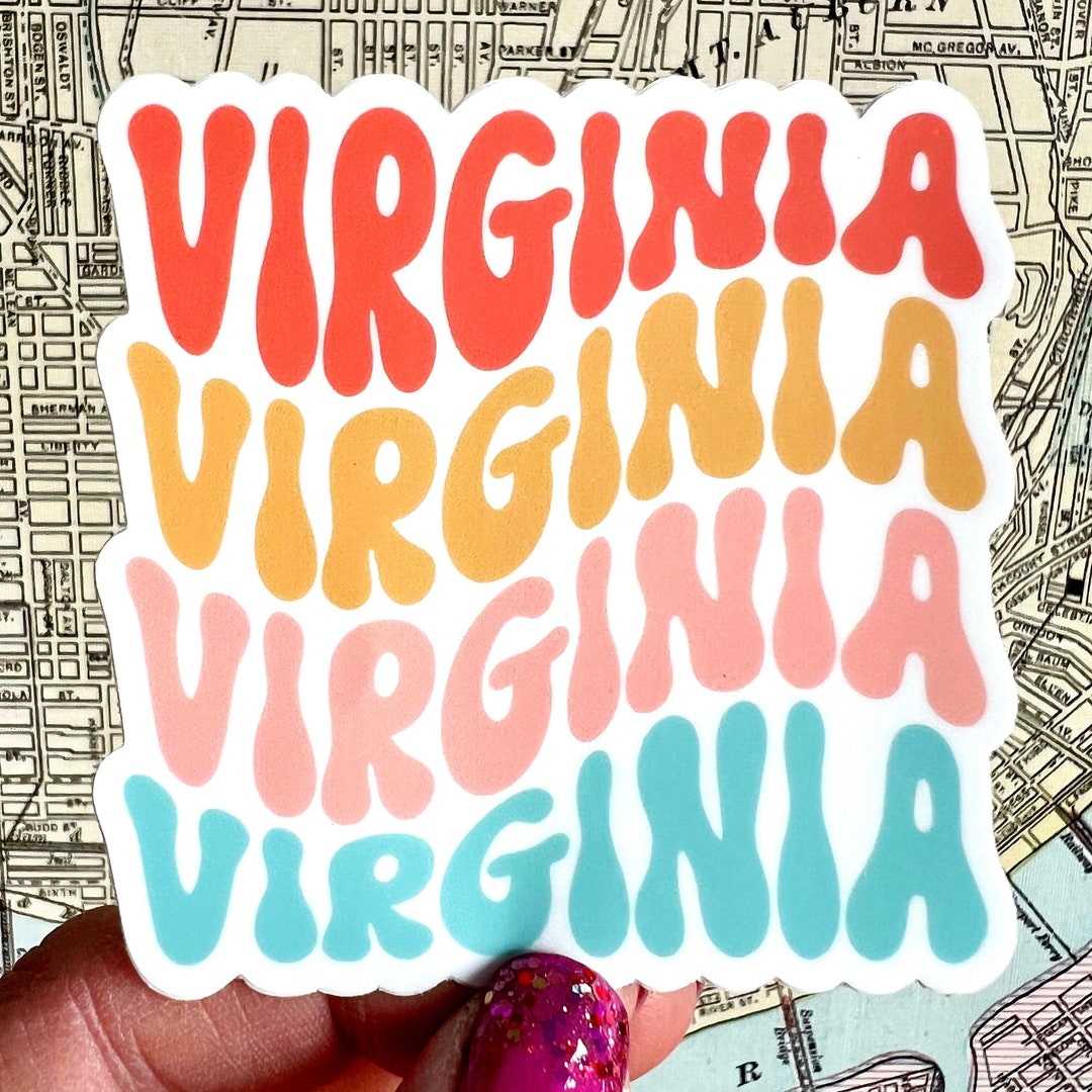 Virginia Vinyl Sticker - Virginia Water Bottle Sticker - Virginia ...