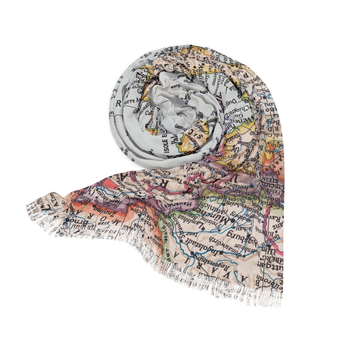 Italy Map Scarf - Italy Scarf - Italy Italy Neck Scarf - Italy Travel ...