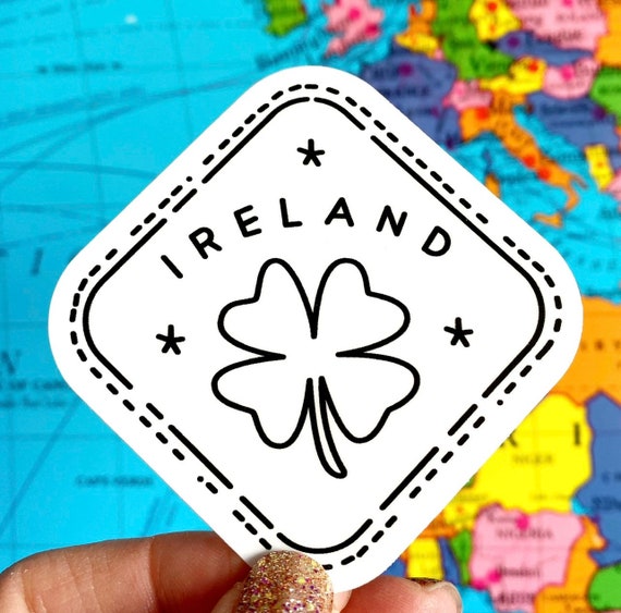 Ireland Passport Stamp Laptop Sticker Ireland Water Bottle - Etsy