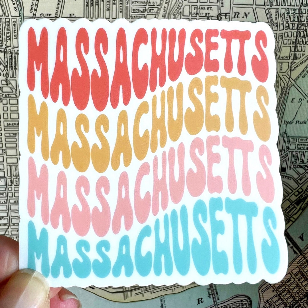 Massachusetts Laptop Sticker - Massachusetts Water Bottle Sticker ...