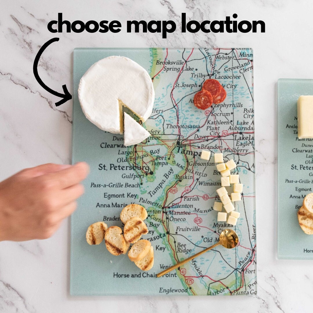 Custom Map Cutting Board Personalized Map Charcuterie Board Custom ...