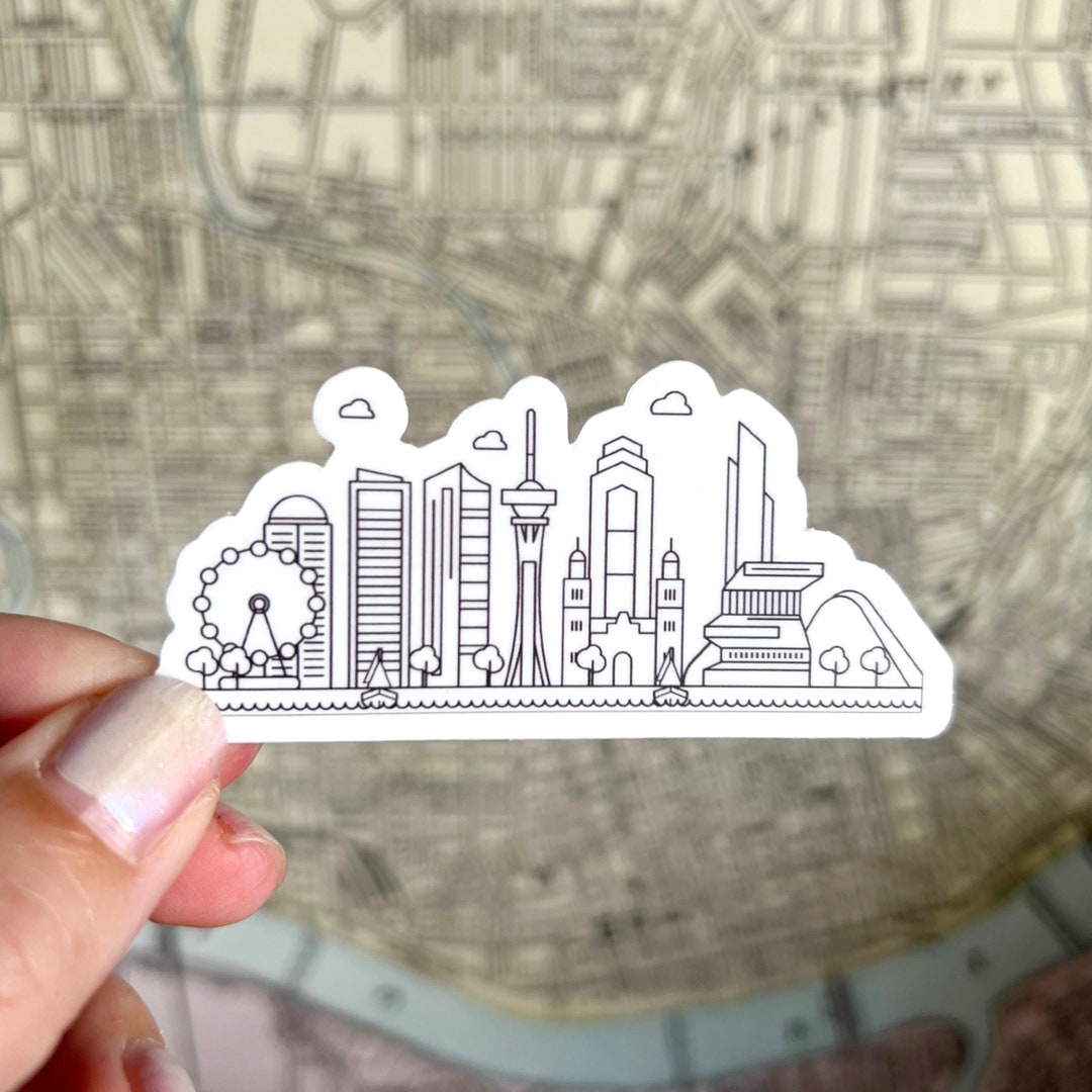 Seattle Washington Skyline Laptop Sticker - Seattle Water Bottle ...