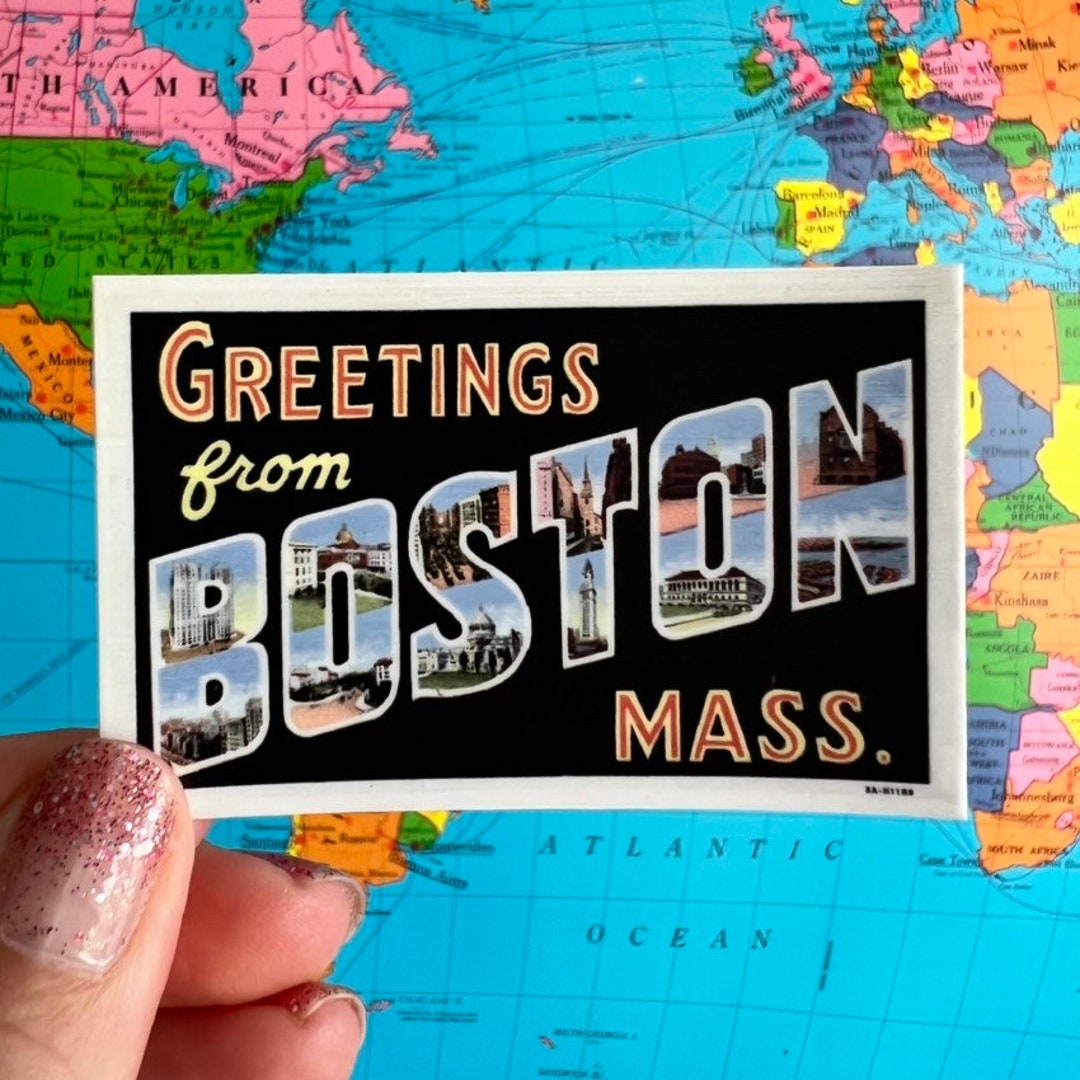 Boston Massachusetts Laptop Sticker - Boston Water Bottle Sticker ...