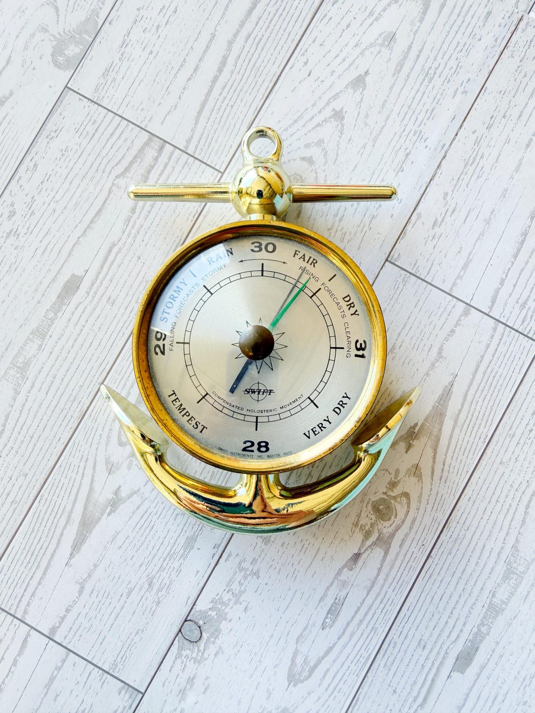 Vintage Brass Anchor Barometer • Swift Instruments Boston • Nautical ...