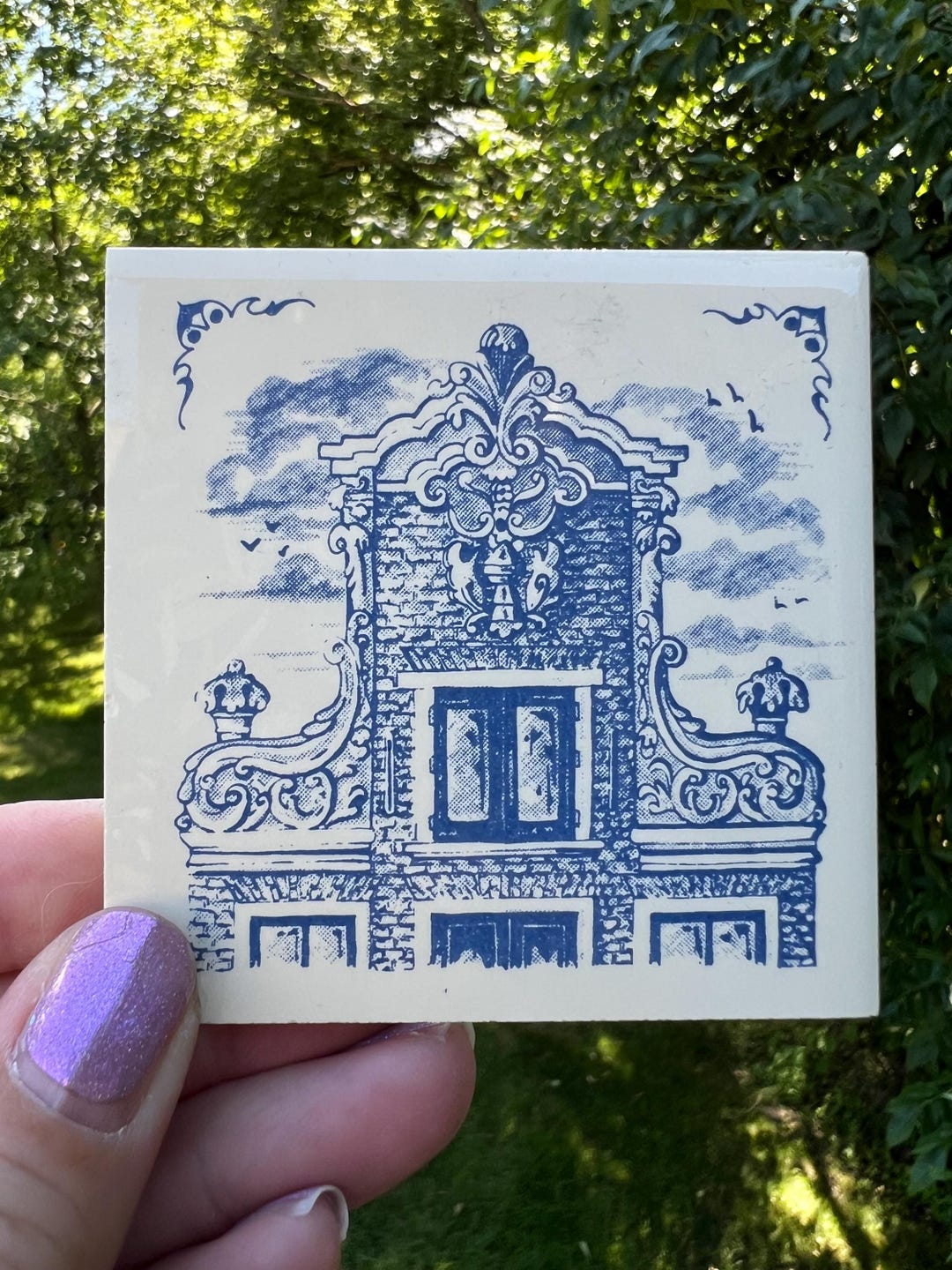 KLM Business Class Delft Blue Tile Coaster – Dutch Canal House Design ...