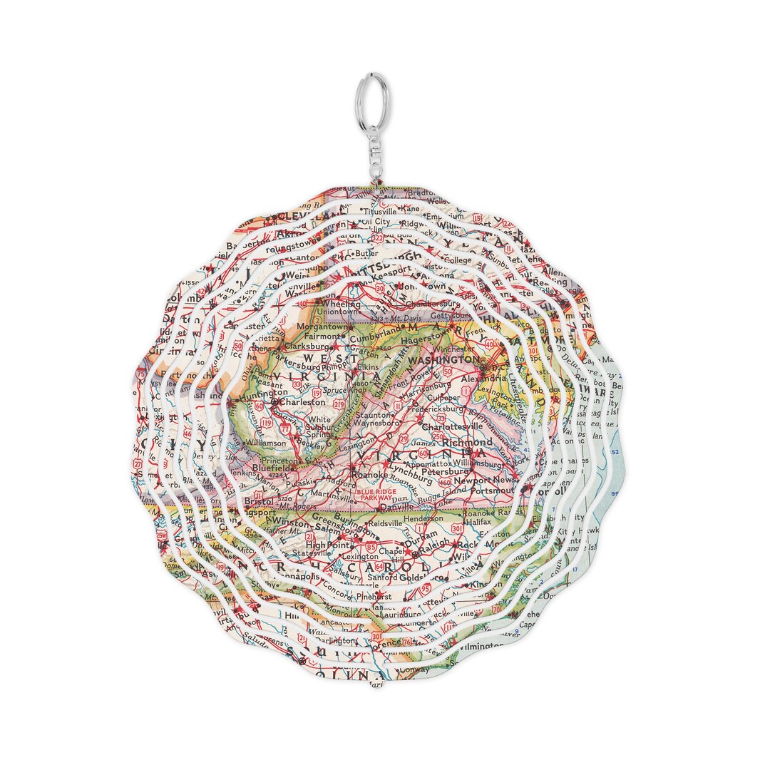 Virginia Map Garden Spinner Virginia Garden Decor Virginia - Etsy