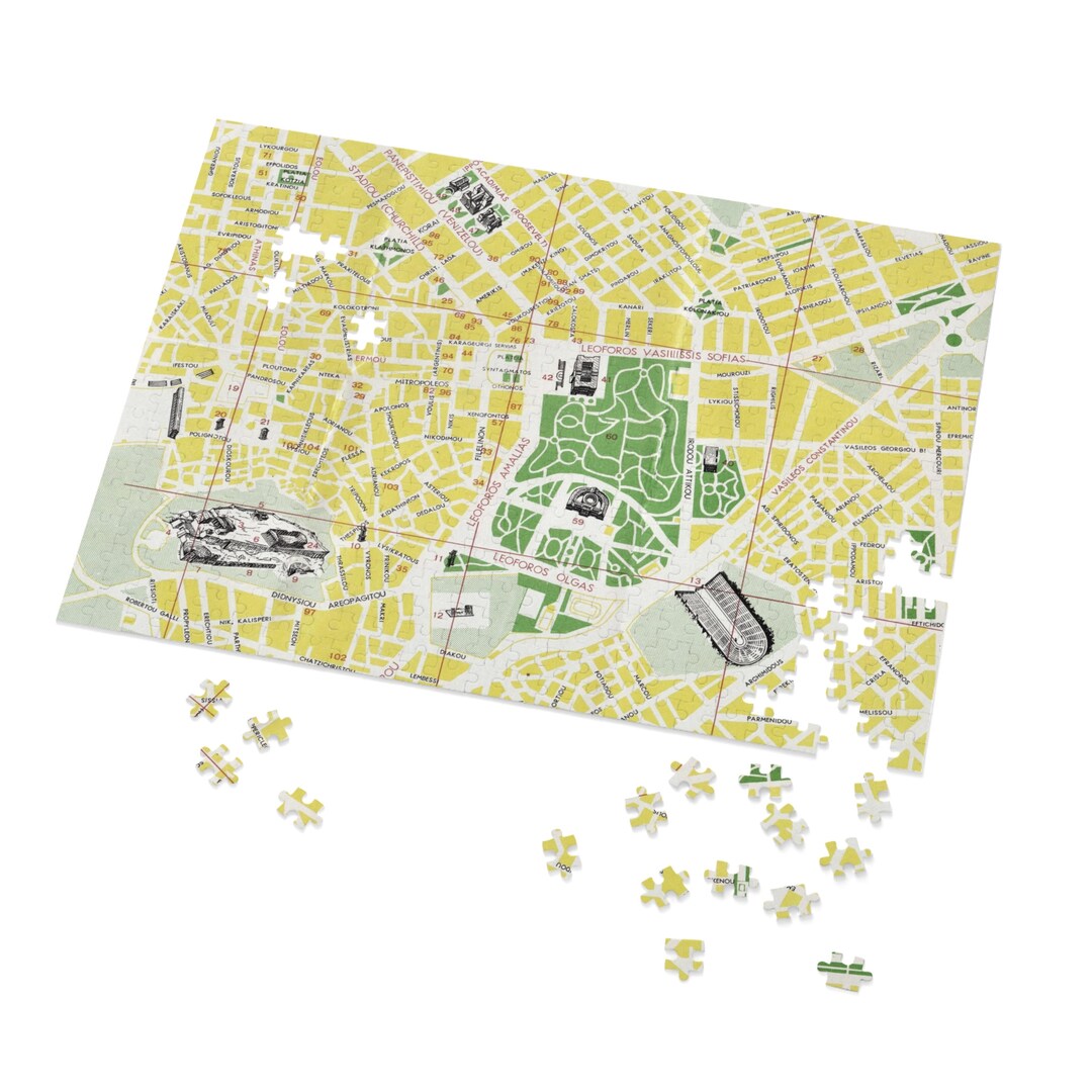 Athens Greece Map Puzzle Athens Puzzle Athens Jigsaw Puzzle 500 Piece ...