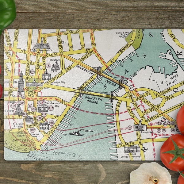 Brooklyn Map Cutting Board - Etsy