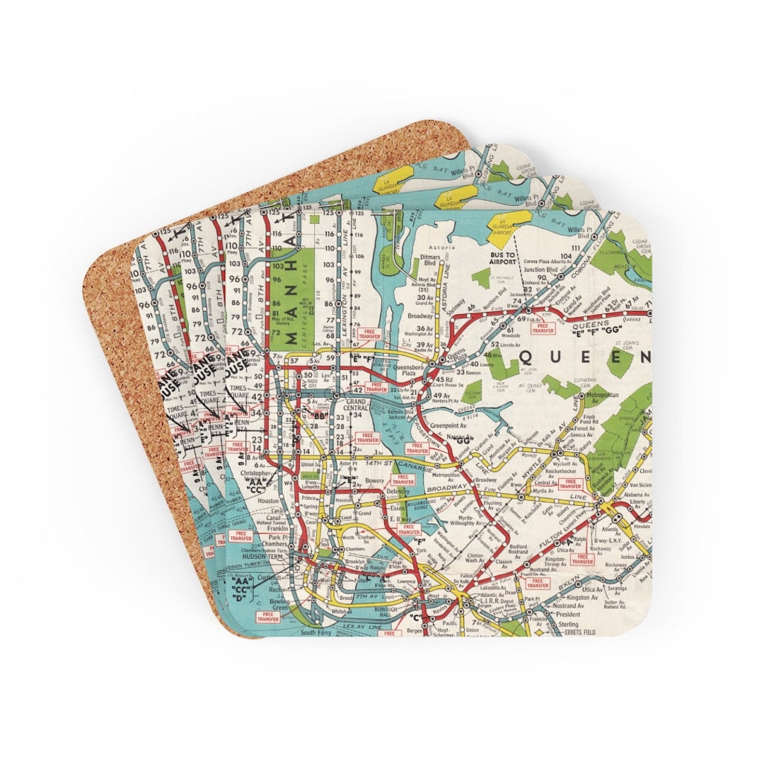 NYC Subway System Coaster Set NYC Subway Coasters New York City Airbnb ...