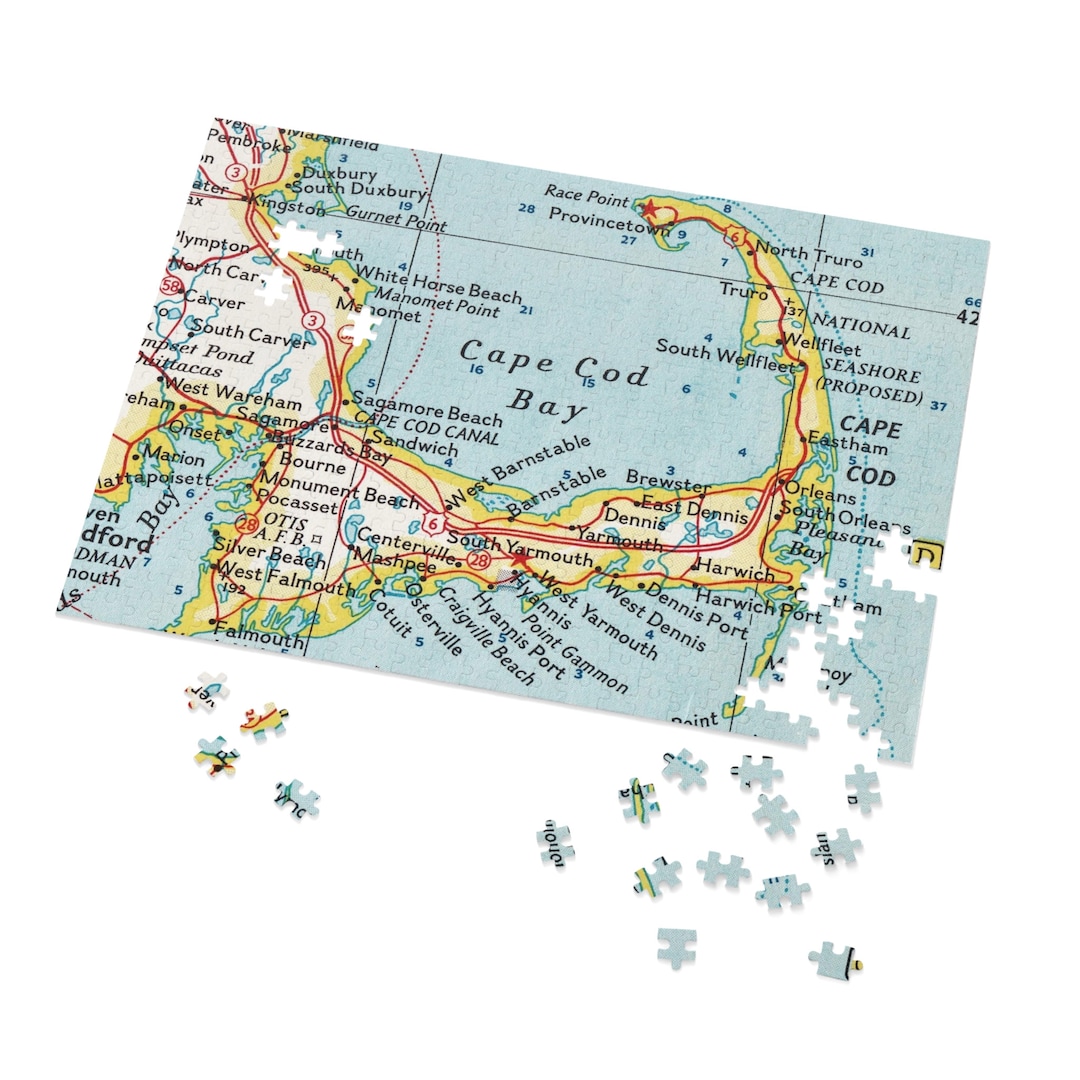 Cape Cod Massachusetts Map Puzzle Cape Cod Jigsaw Puzzle Cape Cod ...