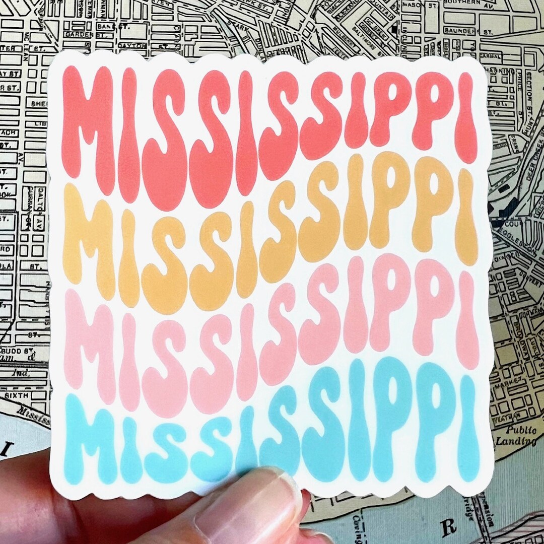 Mississippi Laptop Sticker - Mississippi Water Bottle Sticker ...