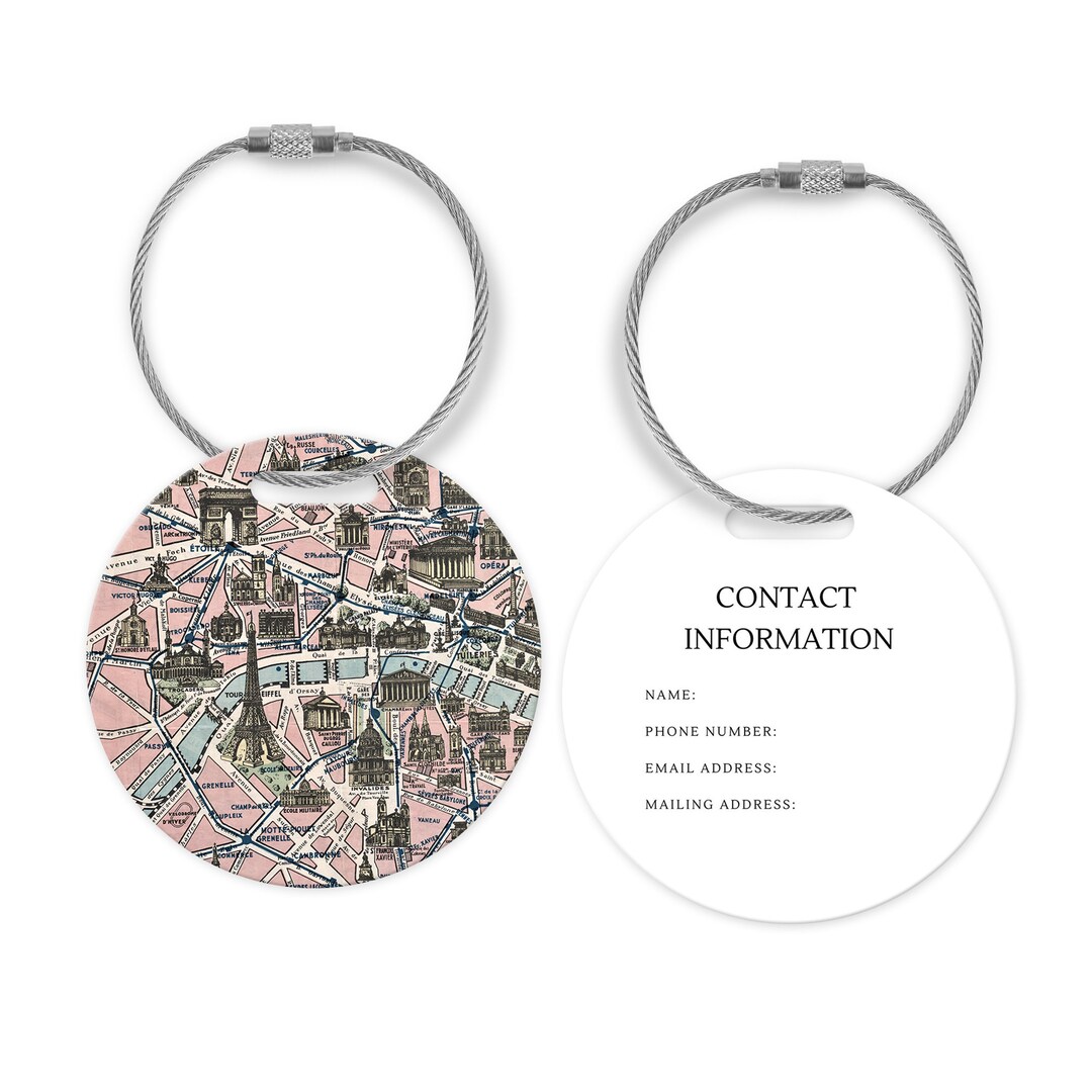 Paris France Map Luggage Tag Paris Travel Gift Paris Luggage Tag Paris ...