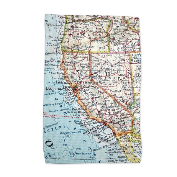 California Map Tea Towel - Etsy