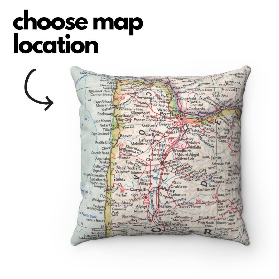 Custom Map Throw Pillow Custom Map Pillow Map Toss Pillow - Etsy