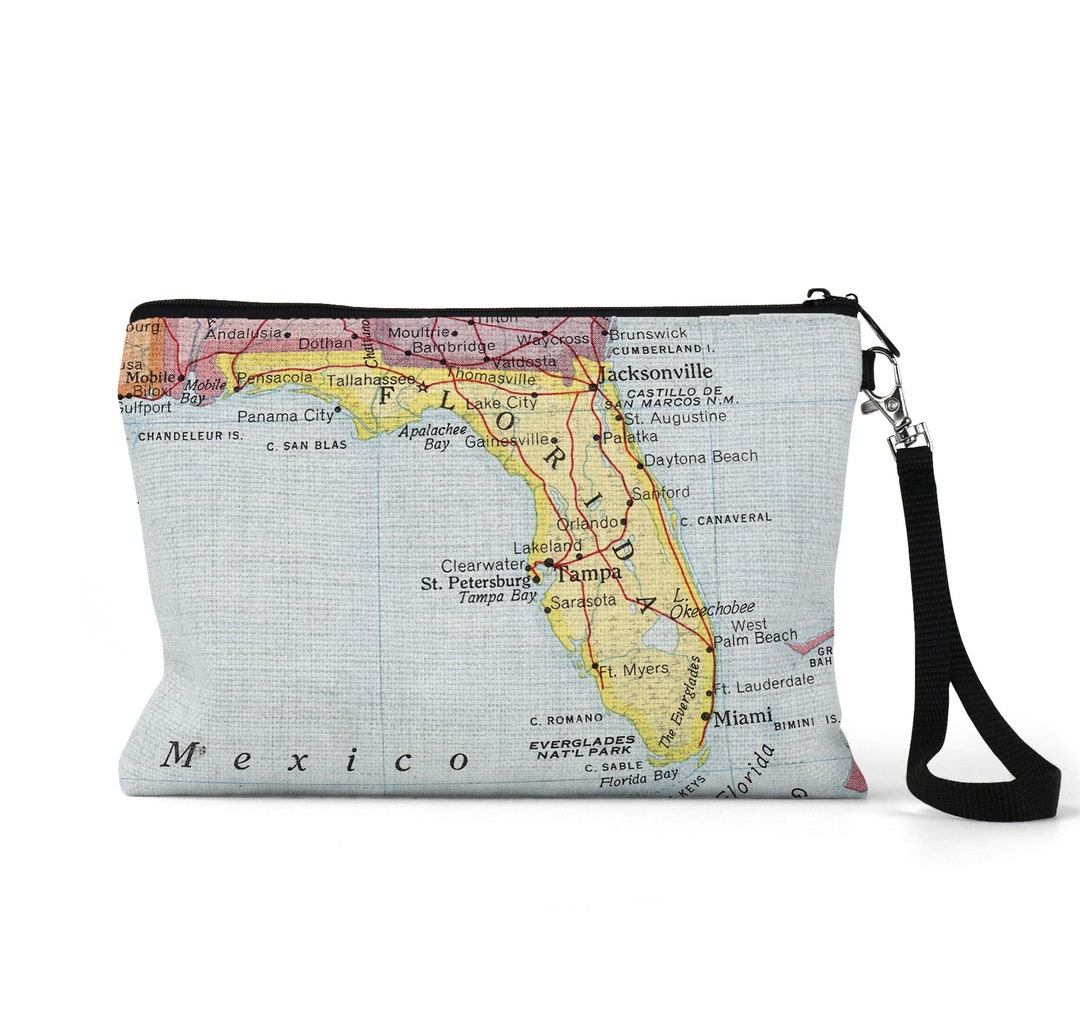 Florida Map Pouch - Florida Wristlet - Florida Bridesmaid Gift ...