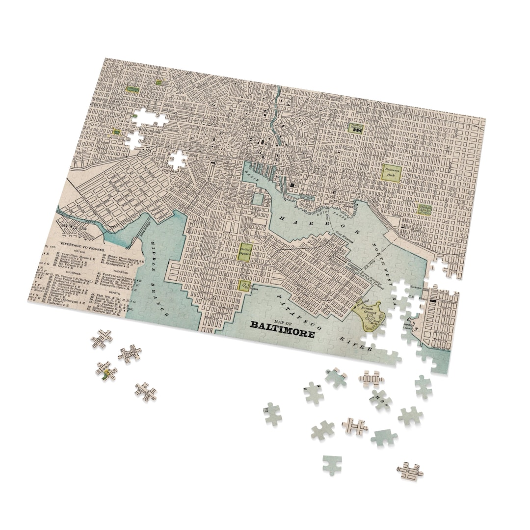 Baltimore Maryland Map Puzzle Baltimore Jigsaw Puzzle Baltimore Airbnb ...