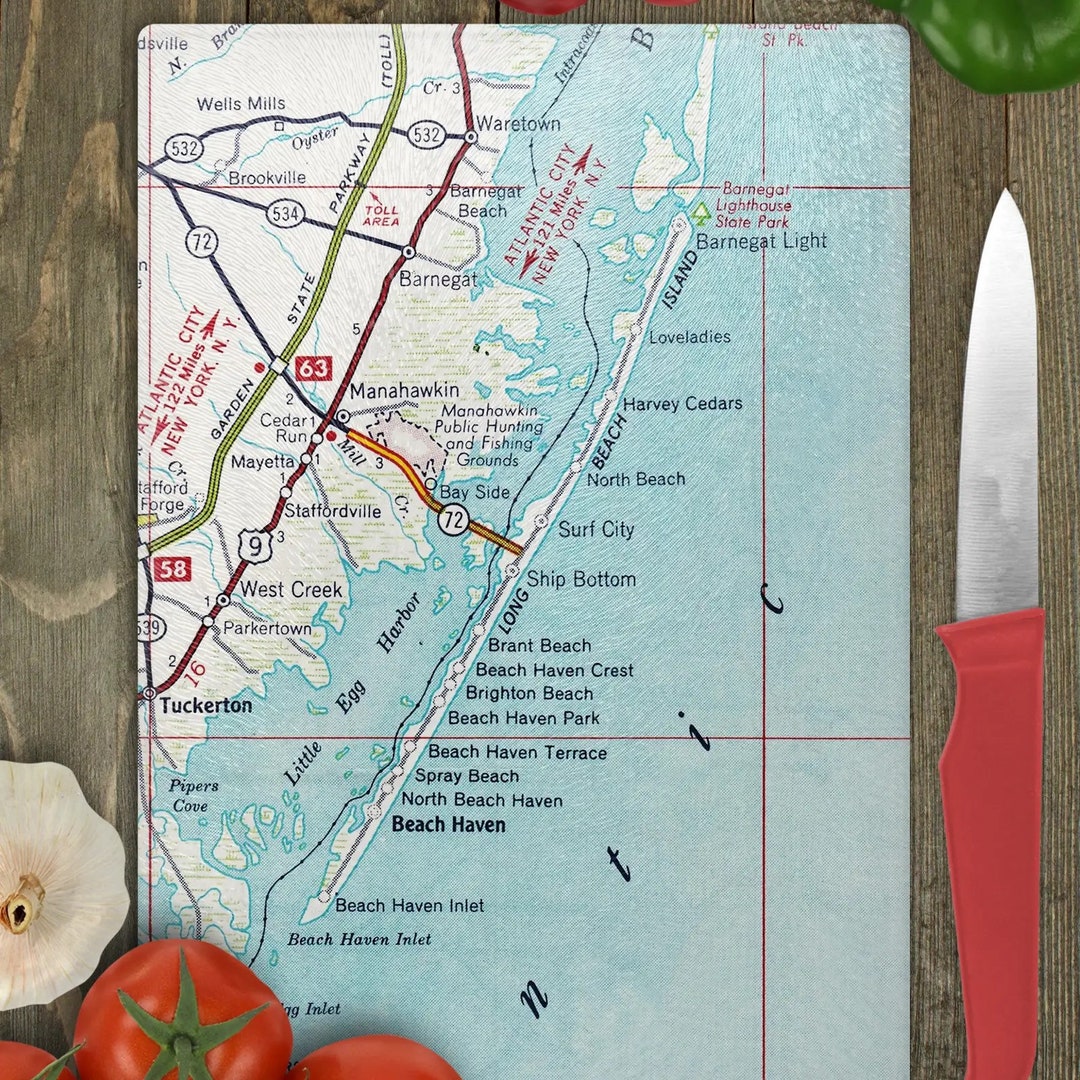 Long Beach Island Map Cutting Board - Long Beach Island Charcuterie ...