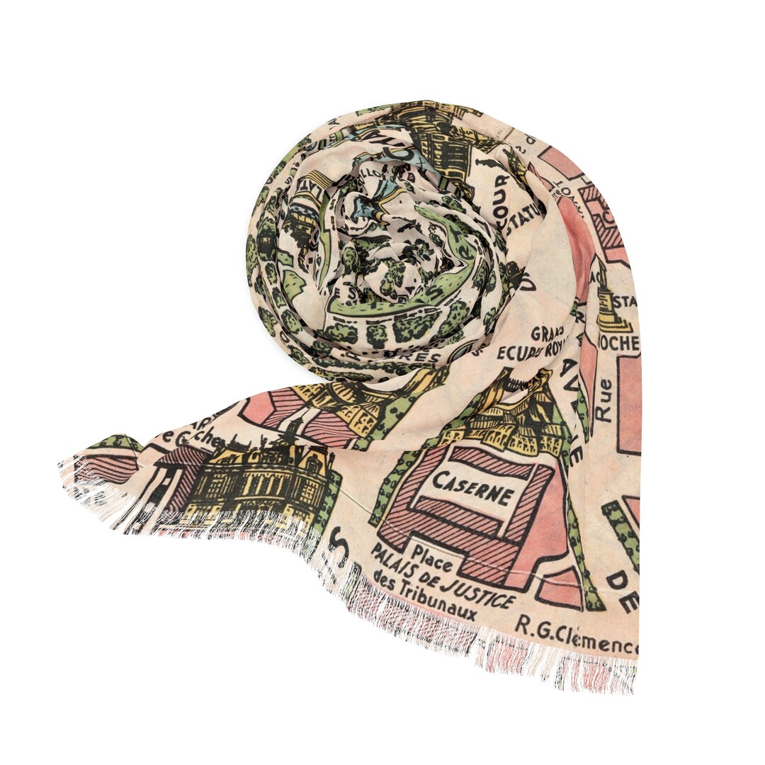 Versailles France Map Scarf - Versailles Scarf - Versailles Travel ...