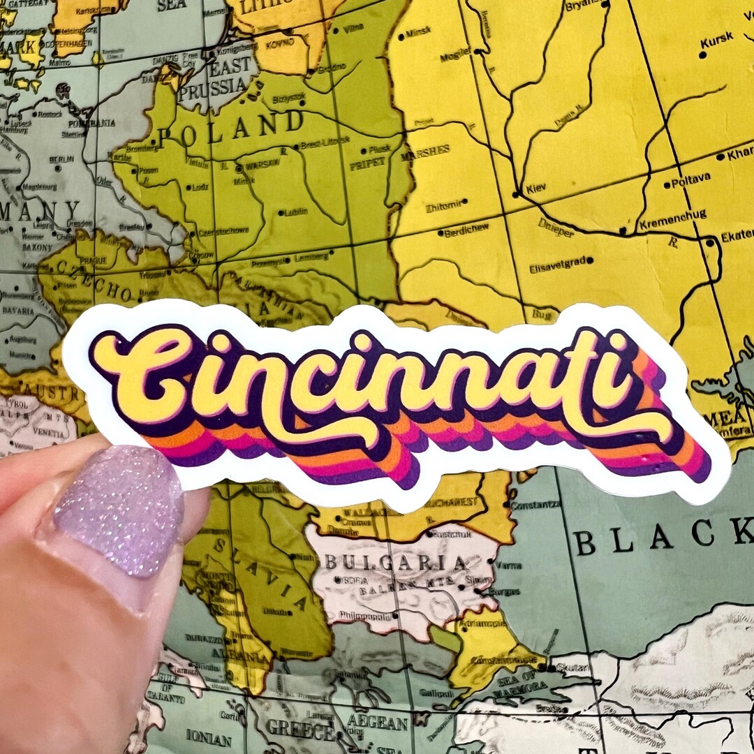 Cincinnati Vinyl Sticker – Choose Retro Script or Skyline Design ...