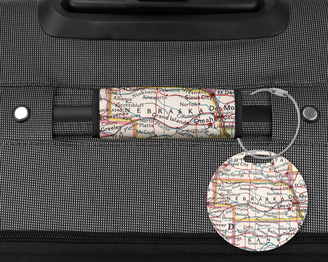 Nebraska Map Luggage Tag - Nebraska Map - Nebraska Airport Tag ...