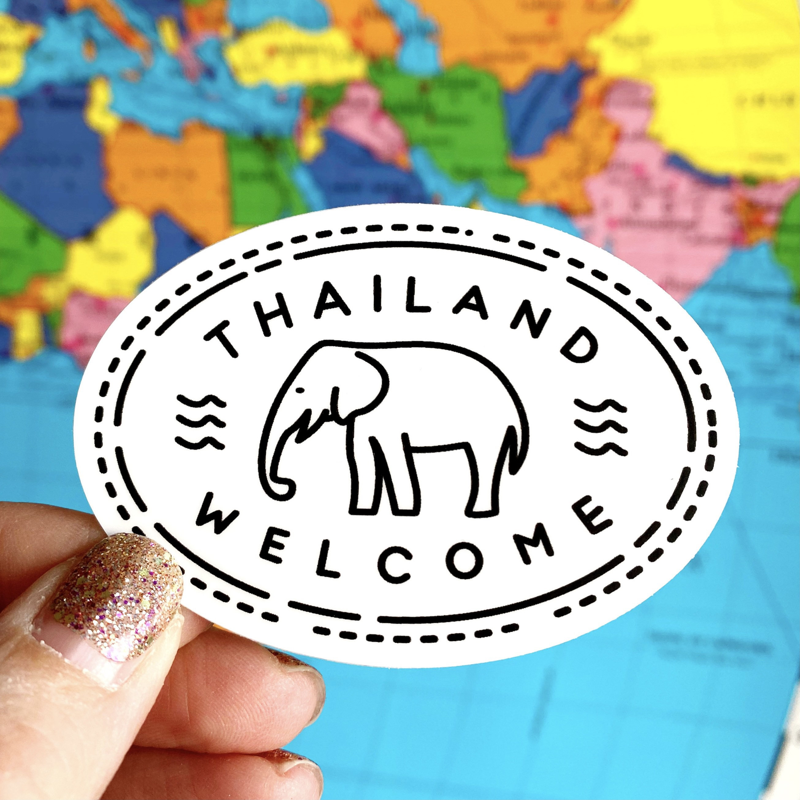 Thailand Passport Stamp Laptop Sticker Thailand Water Bottle Sticker ...