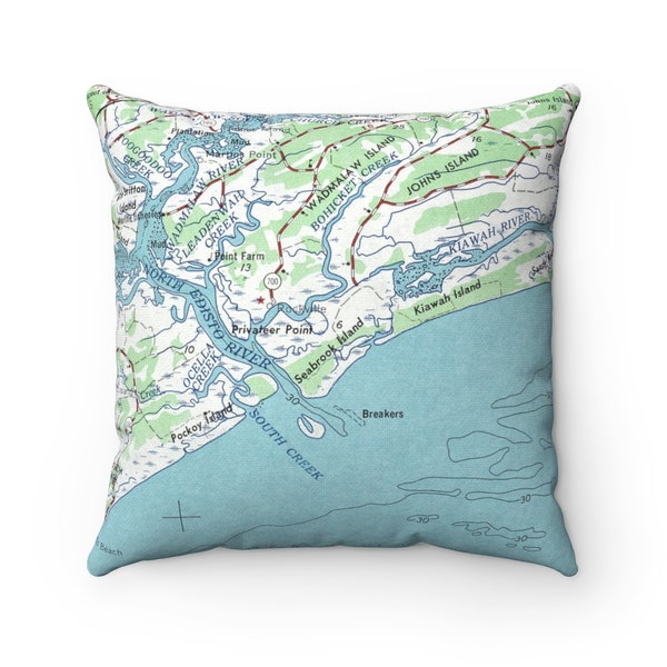 Maps of Seabrook Island - Etsy