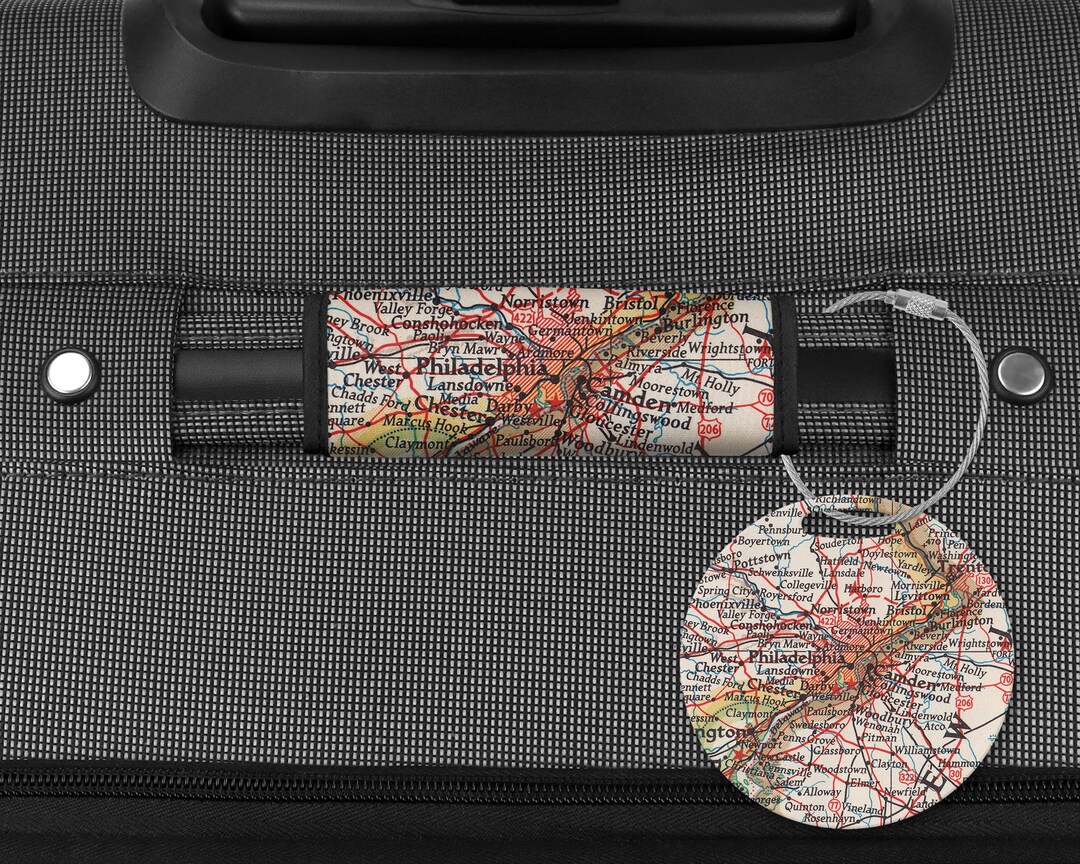 Philadelphia Pennsylvania Map Luggage Tag - Philadelphia Airport Tag ...