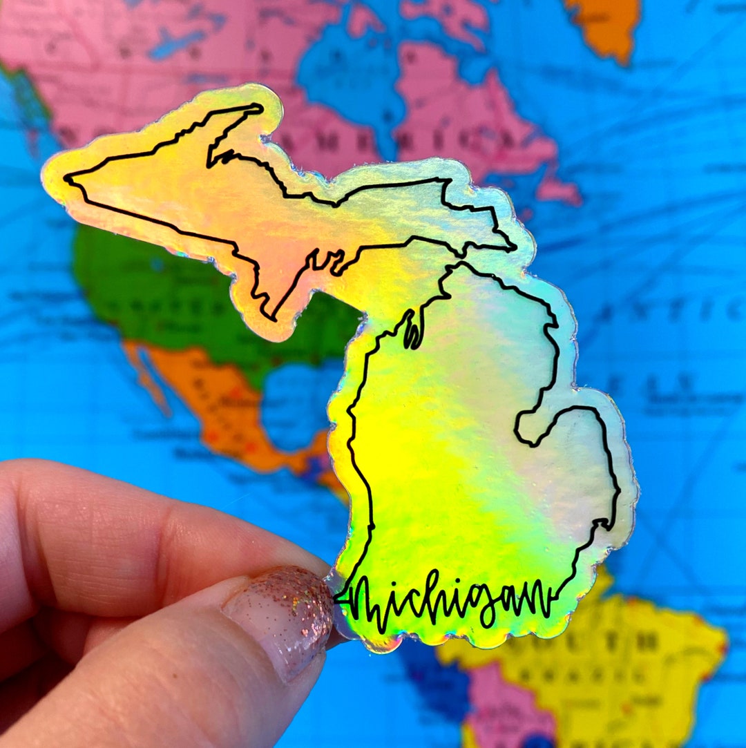 Michigan Laptop Sticker - Michigan Water Bottle Sticker - Michigan ...