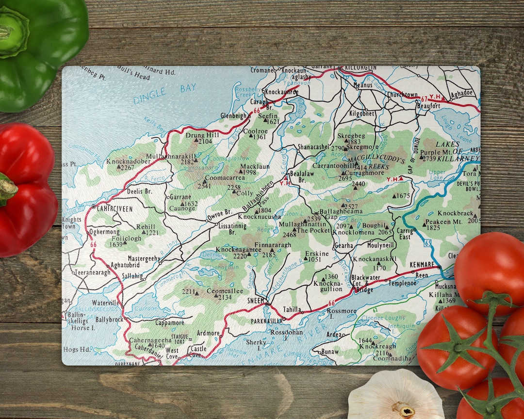 Ring of Kerry Map Cutting Board - Ireland Charcuterie Board - Ring of ...