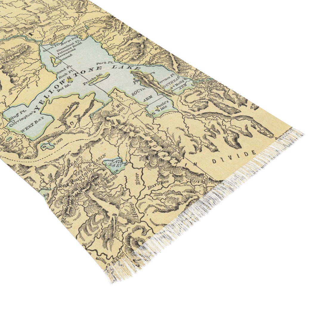 Yellowstone National Park Map Scarf - Yellowstone Pashmina ...