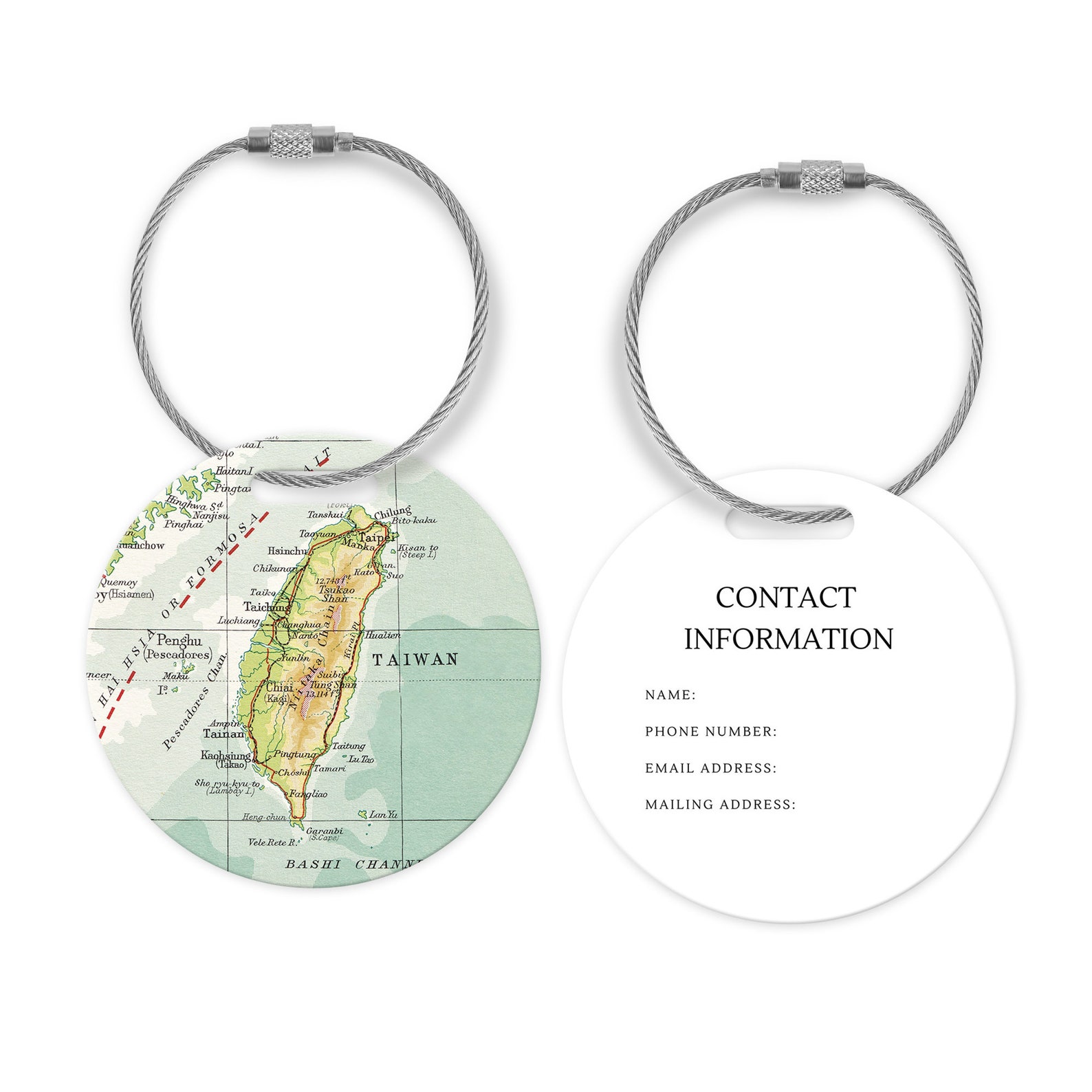 Taiwan Map Luggage Tag Taiwan Travel Gift Taiwan Luggage - Etsy